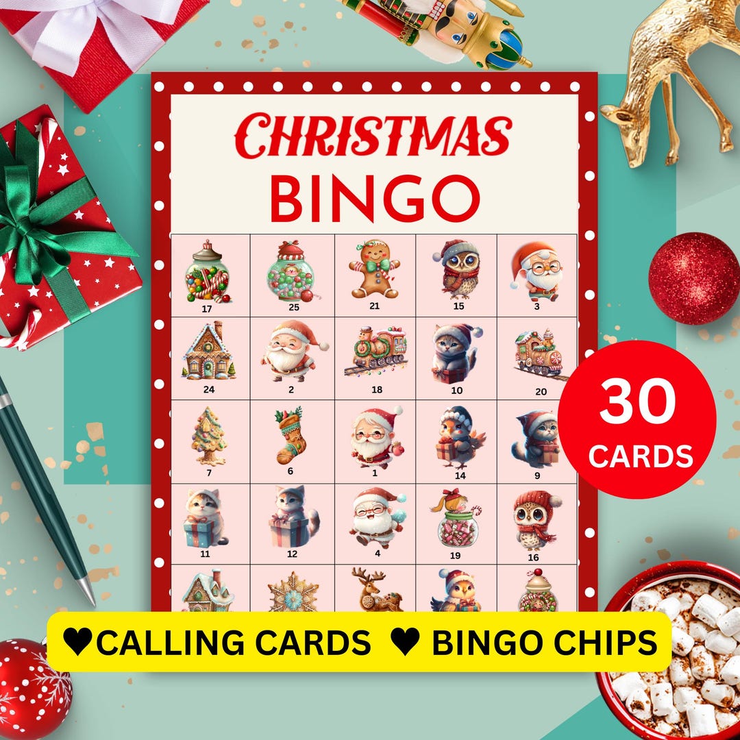 Christmas Bingo Games, Printable Christmas Bingo Cards, Kids Christmas ...