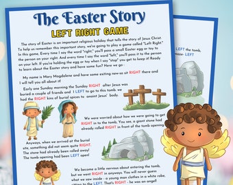 Left Right Easter Game Left Right Bible Story Easter Bible Games Easter ...