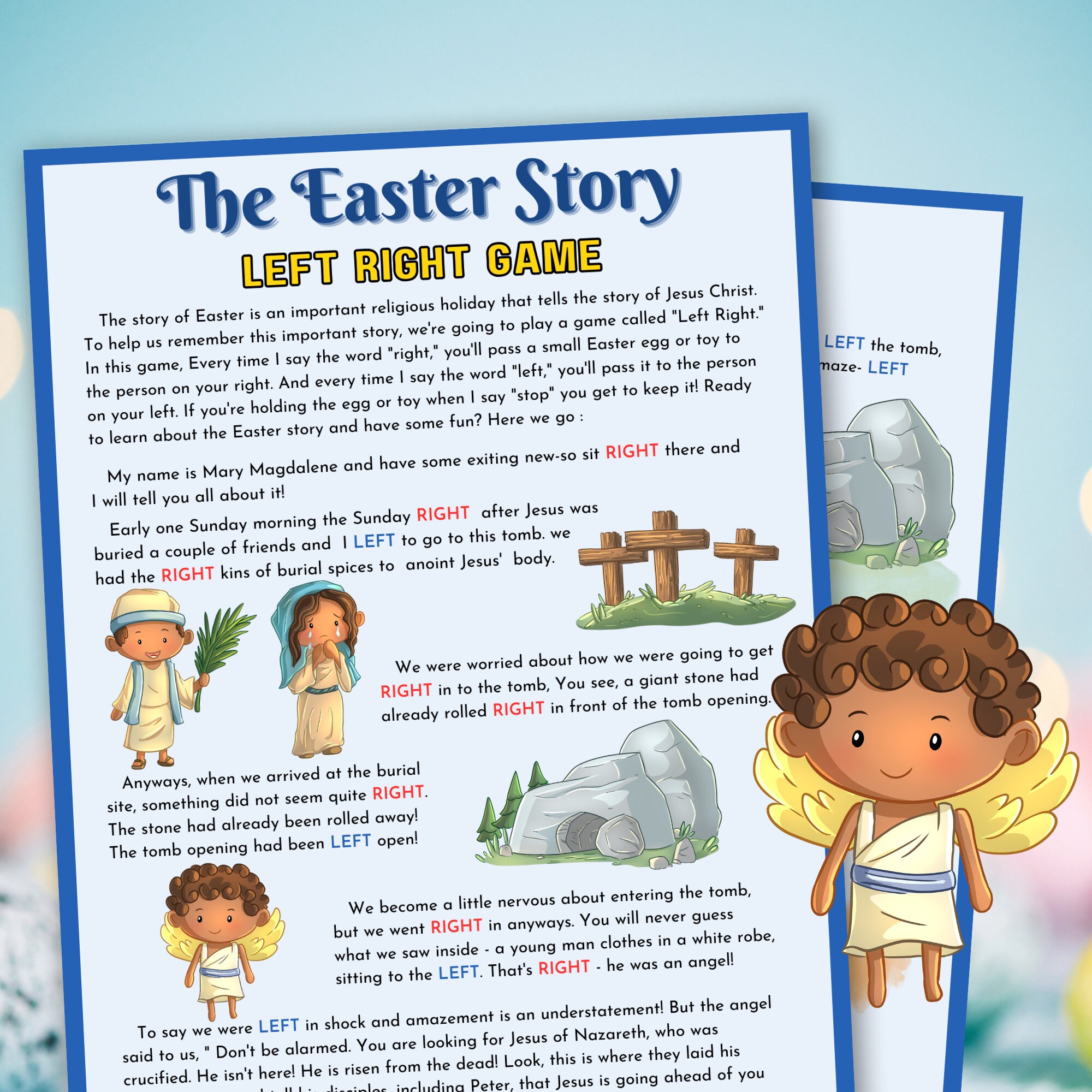 Easter Left Right Game, Bible Easter Pass the Gift Game, Printable ...