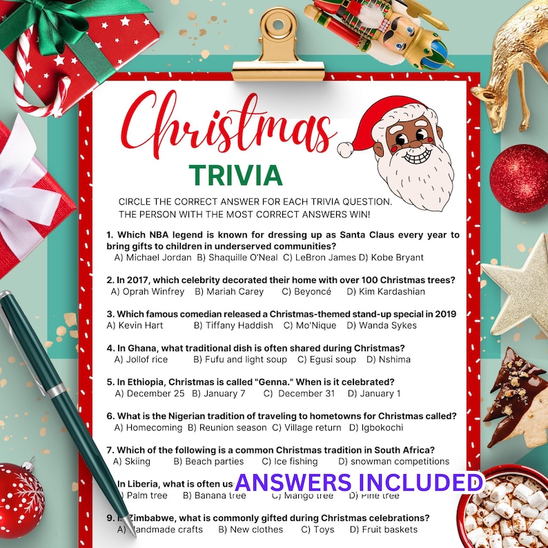 Christmas Trivia Games, Christmas Trivia Questions, Holiday Trivia Game ...