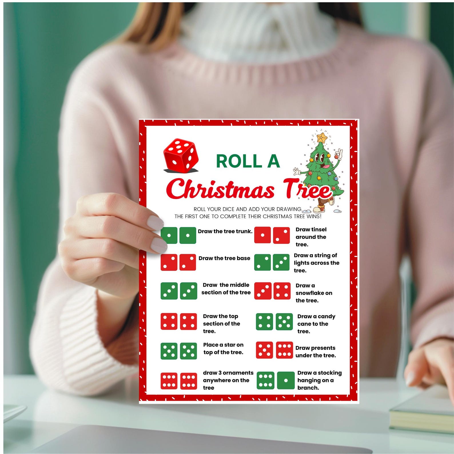 Roll a Christmas Tree Game, Christmas Dice Games, Kids Holiday ...