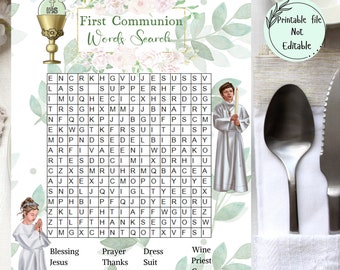 First Communion Word Search - Etsy