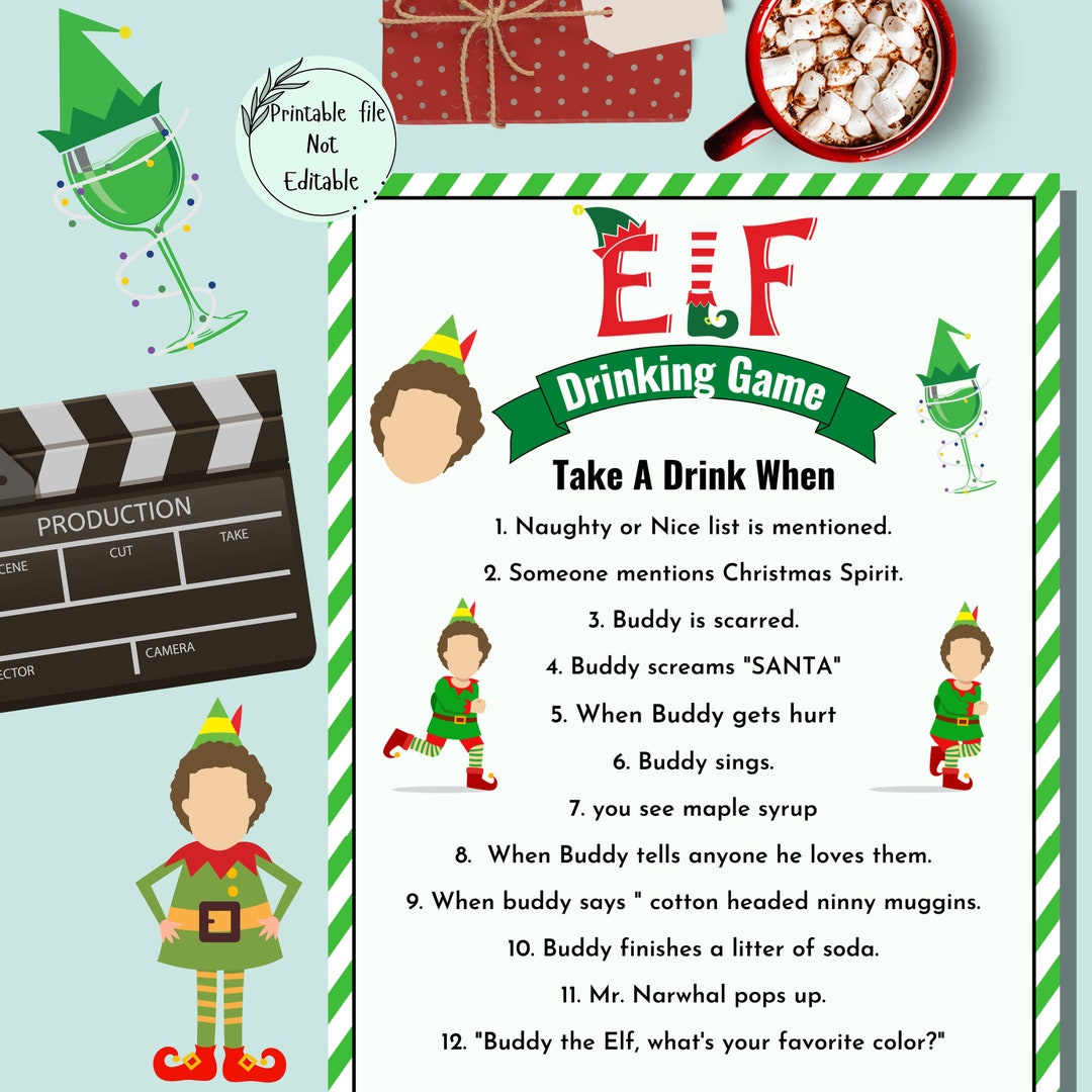 Christmas Movie Drinking Game Christmas Drinking Games Elf - Etsy UK