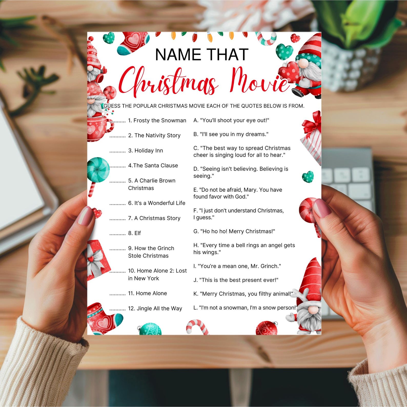 Christmas Movie Trivia Game, Christmas Trivia Questions With Answer ...