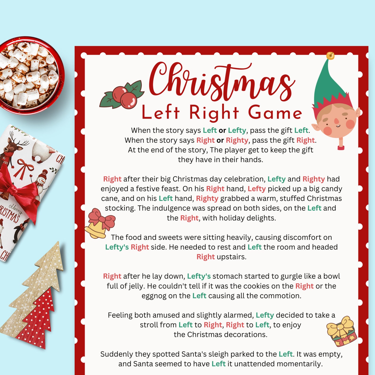 Left Right Christmas Game, Funny Righty Lefty Christmas Stories, Right ...