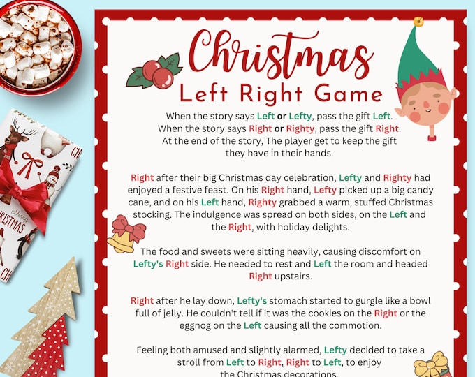 Left Right Christmas Game for Families, Funny Christmas Story, Pass the ...