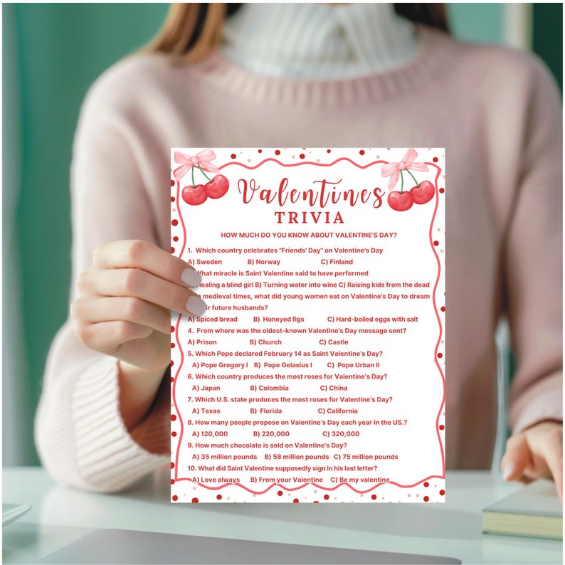 Valentine's Day Trivia Game, Kids Classroom Game, Teens & Adults ...