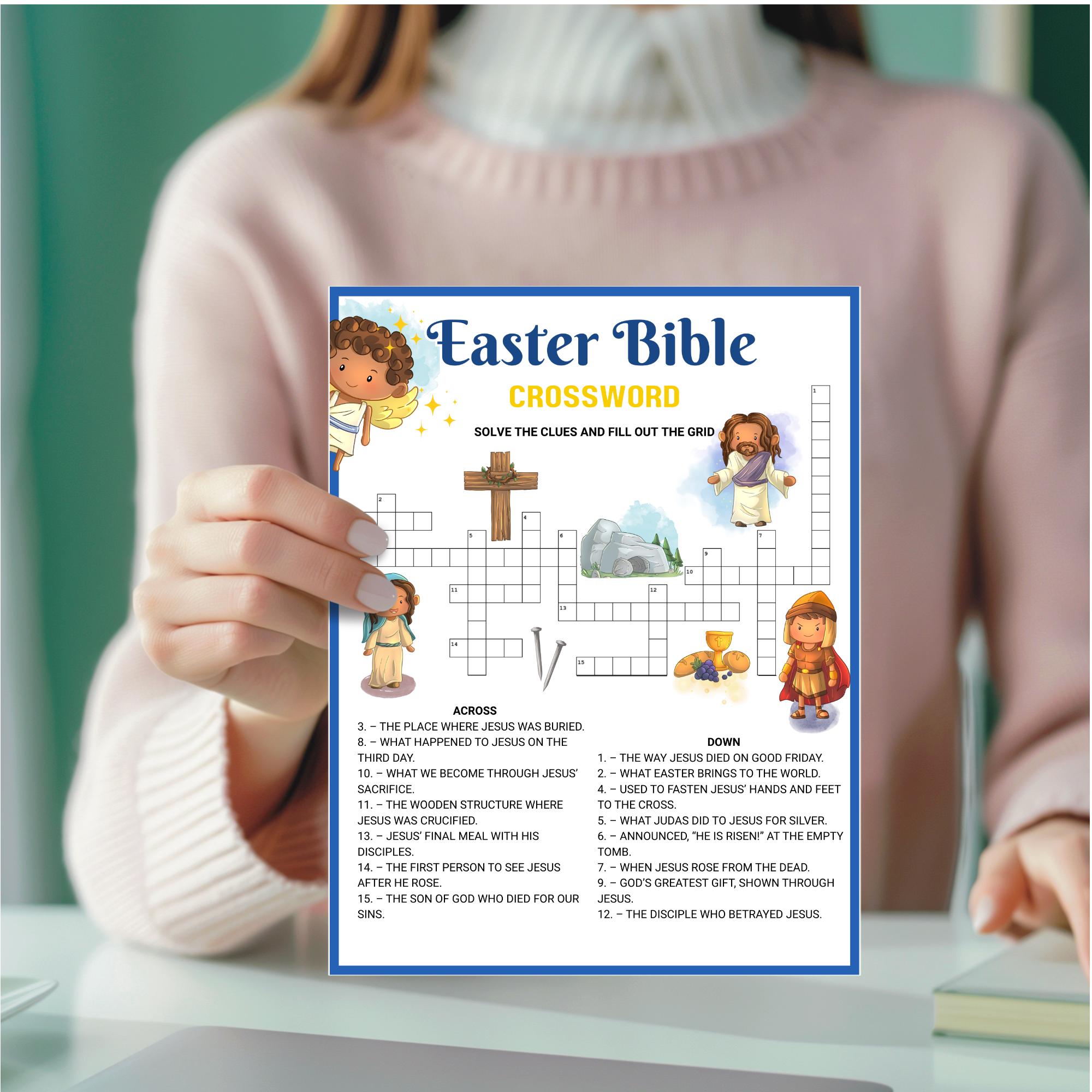Easter Crossword Puzzle, Printable Easter Games Church, Kids Easter ...