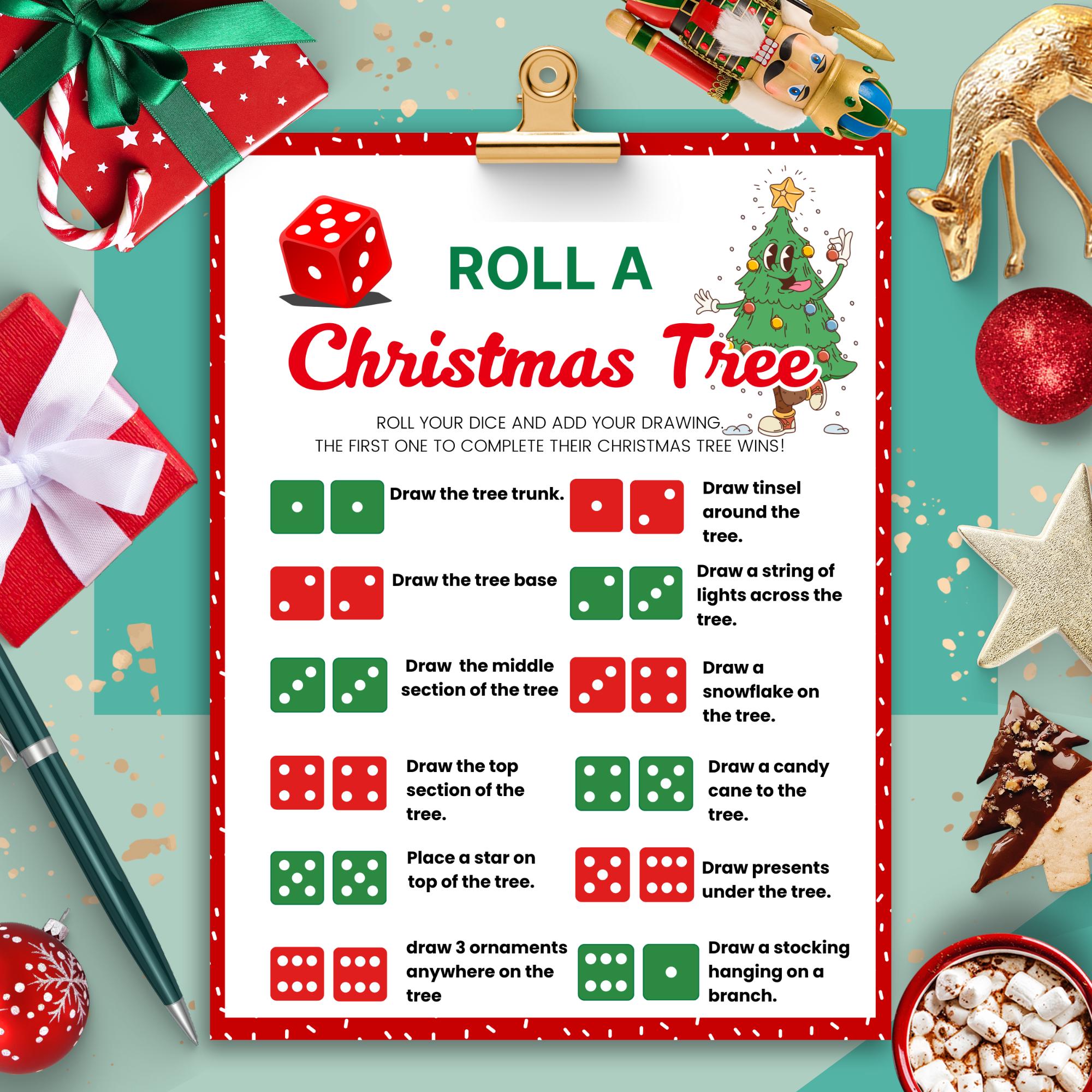 Roll a Christmas Tree Game, Christmas Dice Games, Kids Holiday ...