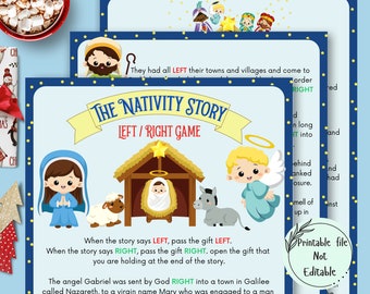 Printable Left Right Christmas Game Nativity Story Left Right Game Pass ...