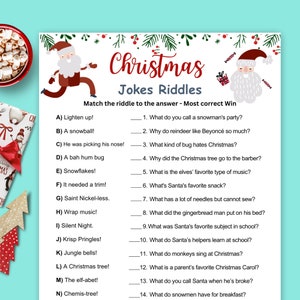 Christmas Riddles Game, Kids Holiday Party Games, Xmas Riddles With ...
