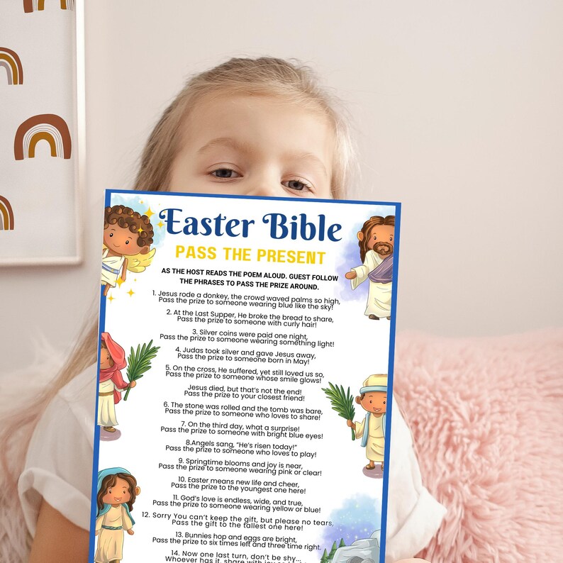 Easter Pass the Gift Game, Bible Easter Games Church, Christian ...