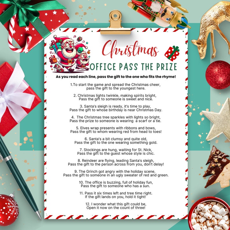 Christmas Pass the Gift Game, Work Christmas Games, Office Christmas ...