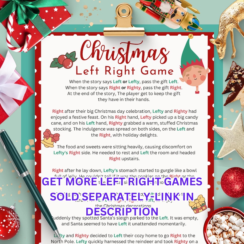 Left Right Game for Christmas, the Wright Family Funny Stories, Pass ...