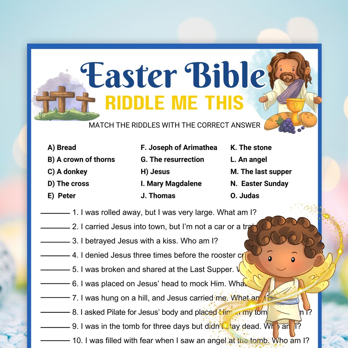 Easter Riddles Game, Printable Easter Games Church, Christian Game ...