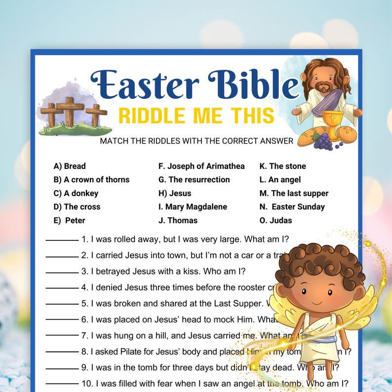 Easter Riddles Game, Printable Easter Games Church, Christian Game ...