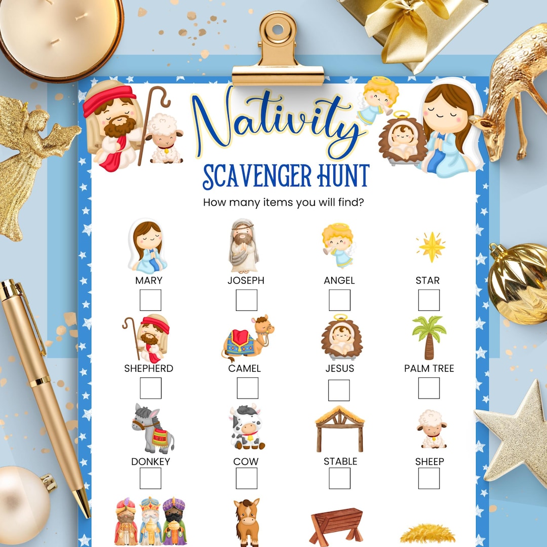 Christmas Trivia Game, Nativity Scavenger Hunt Game, Christmas Games ...