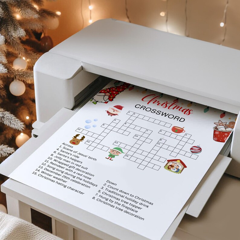 Christmas Crossword Puzzle, Christmas Games Kids, Family Christmas ...
