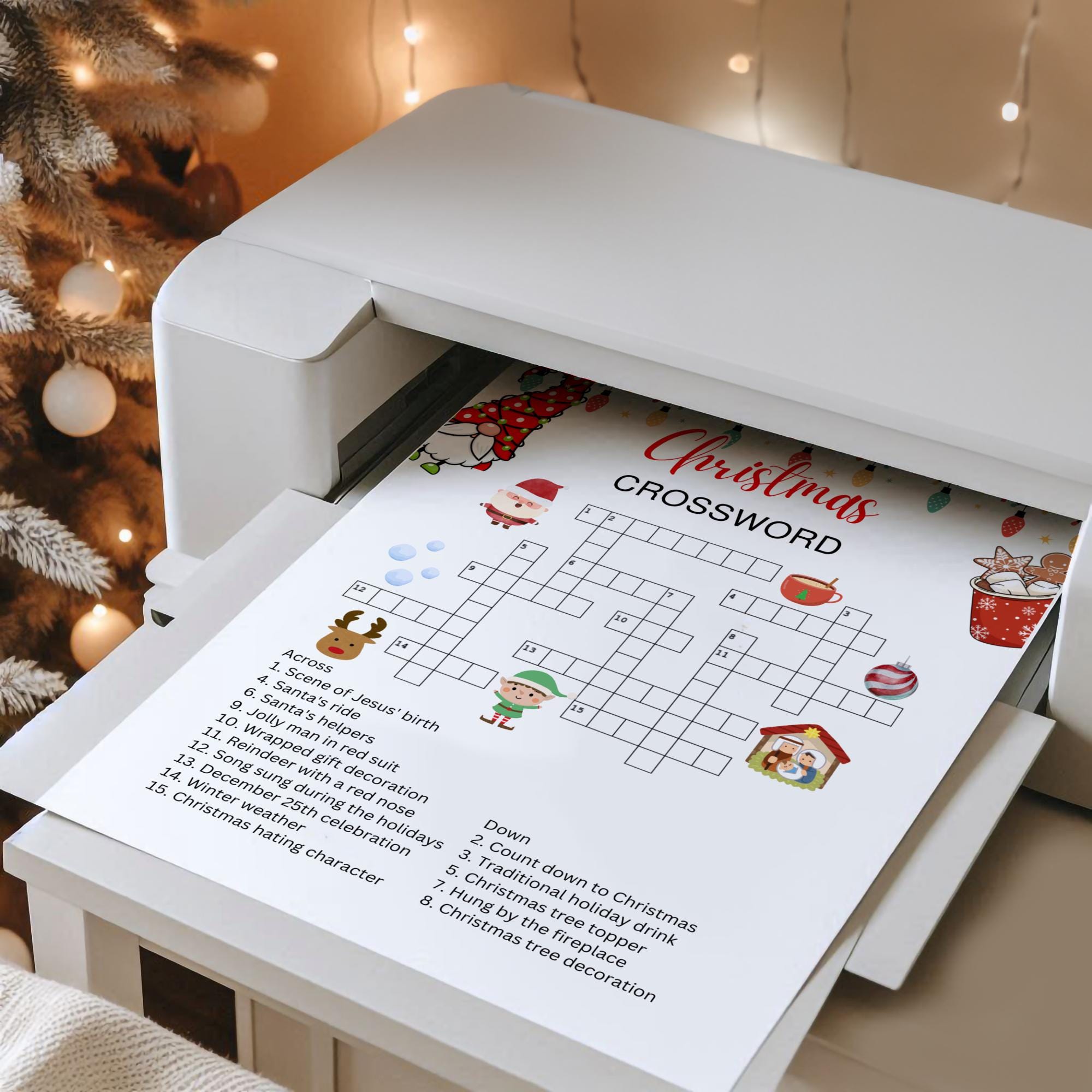 Christmas Crossword Puzzle, Christmas Games Kids, Family Christmas ...