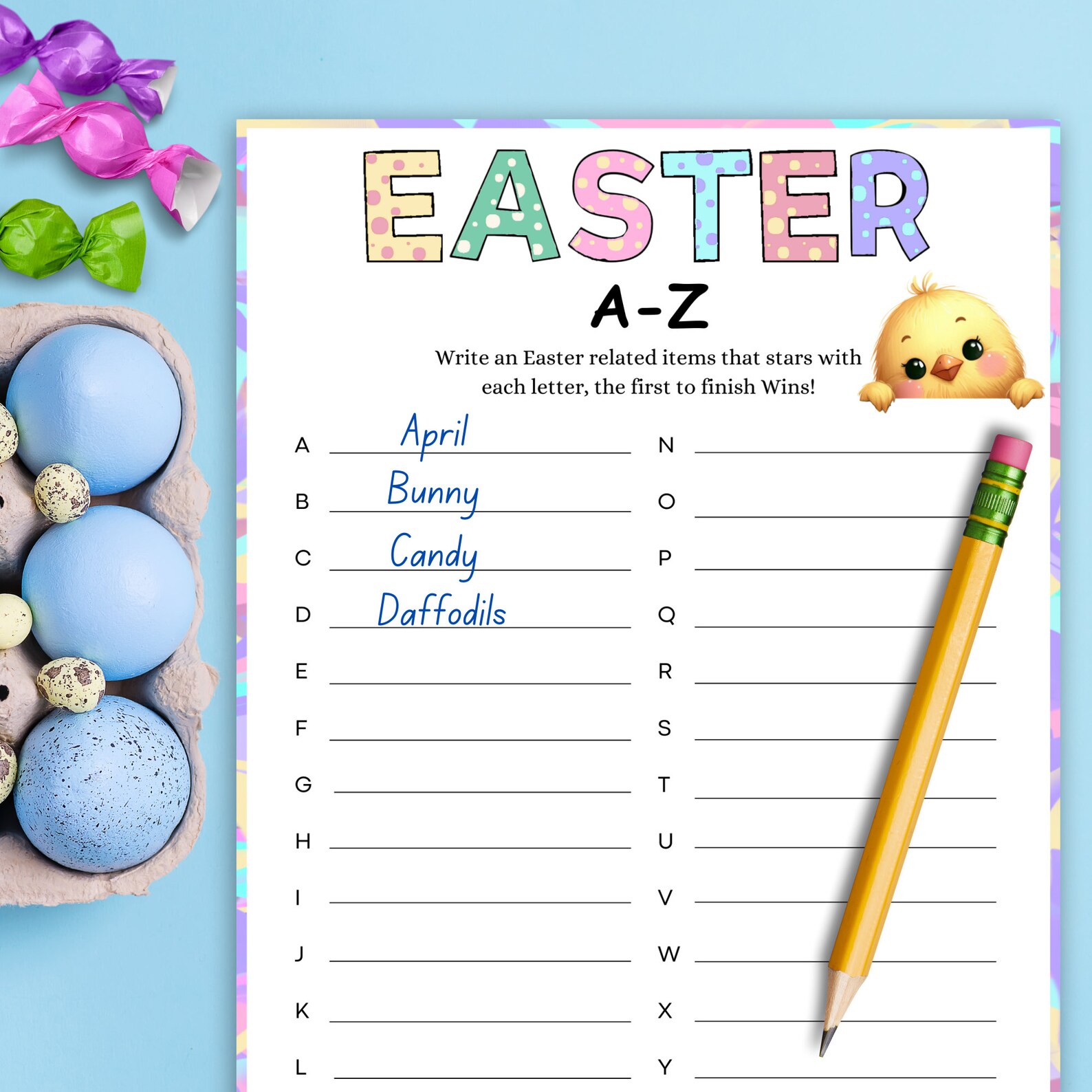 Easter Trivia Game, Easter Games Kids, Easter A-Z Game, Classroom ...