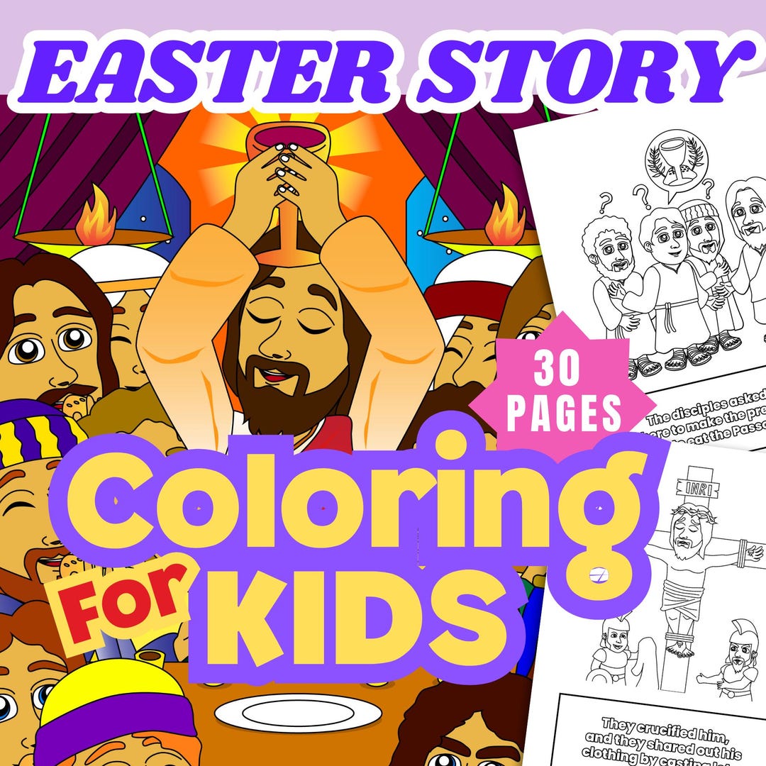 Easter Story Coloring Pages for Kids | 30 Printable Easter Bible ...