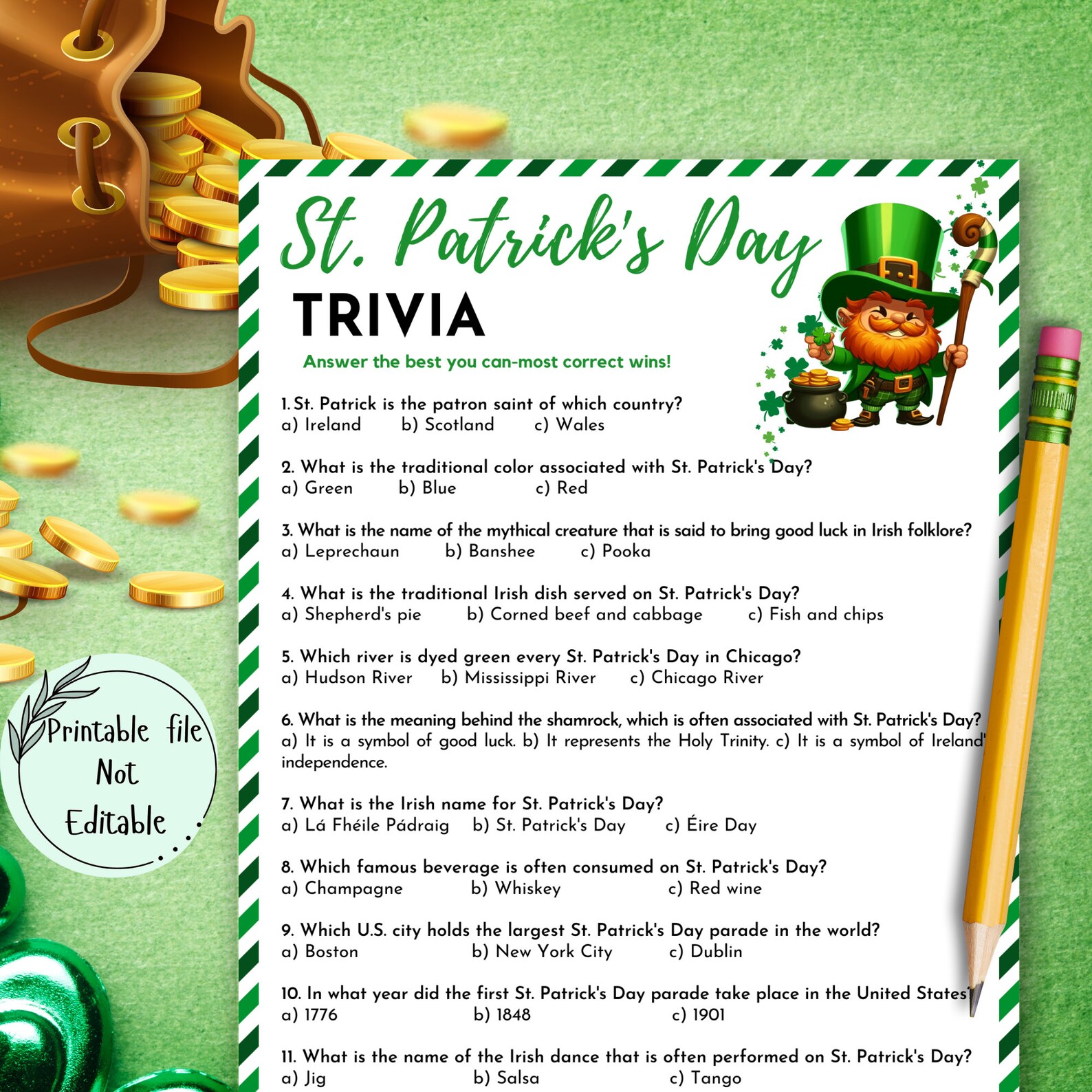 St Patrick's Day Trivia, St Patrick's Day Games Kids, St Patrick's Game ...