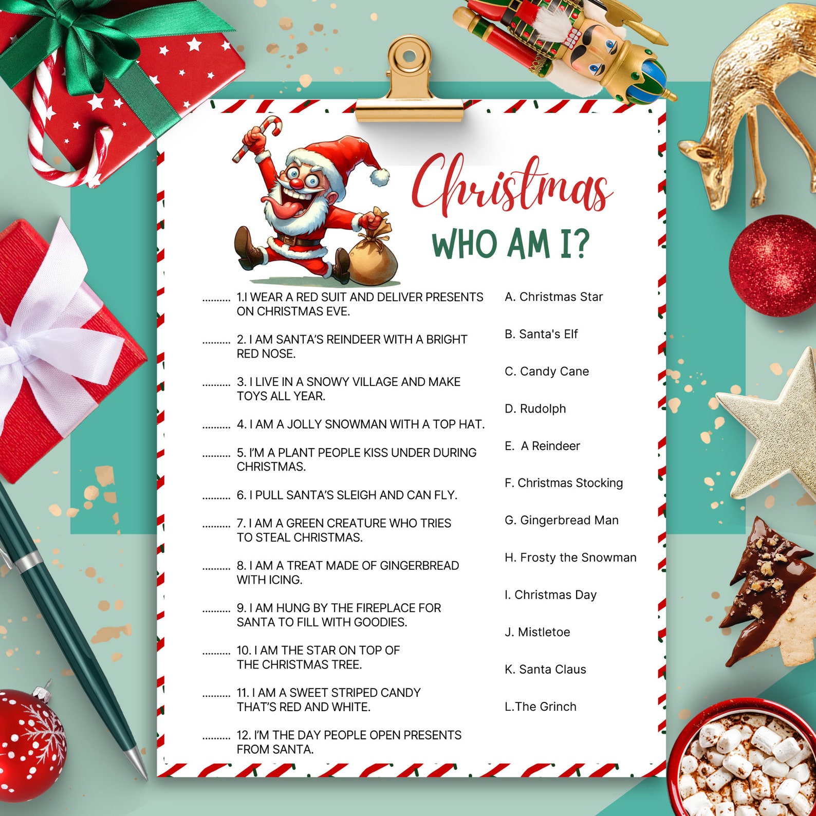 Christmas Who Am I Game, Fun Christmas Games Groups, Work Christmas ...