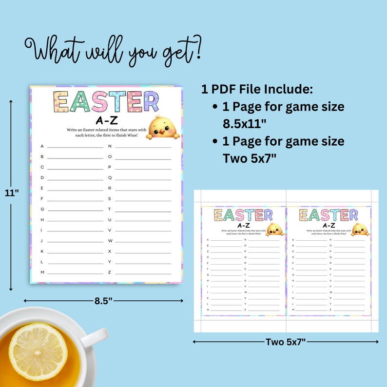 Easter A to Z Word Game, Printable Easter Games, Easter Trivia, Kid ...