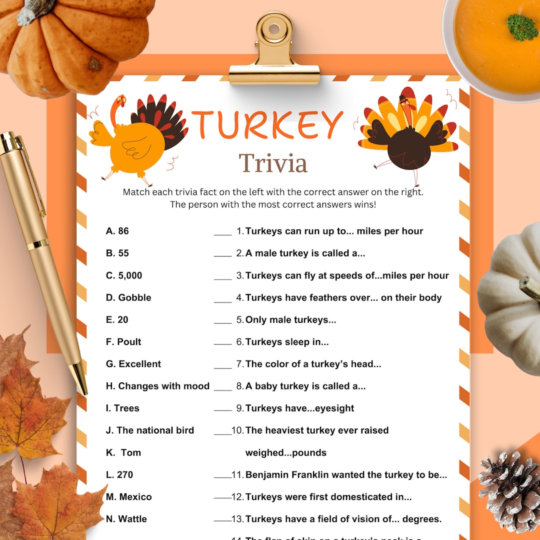 Thanksgiving Turkey Trivia, Thanksgiving Games Printable, Friendsgiving ...
