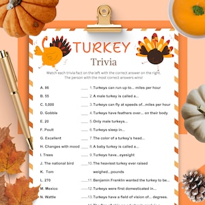Thanksgiving Turkey Trivia, Thanksgiving Games Printable, Friendsgiving ...