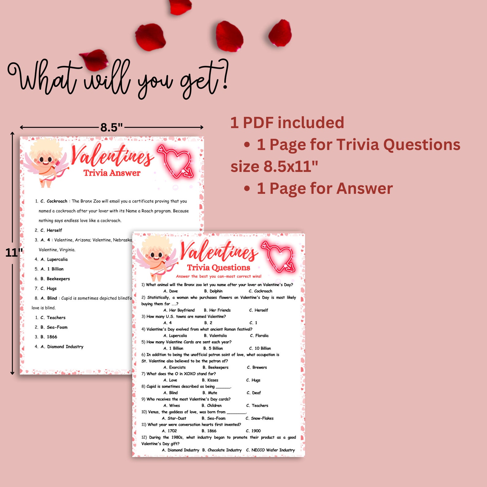 Valentines Trivia Game, Valentine Trivia Question & Answer, Adults ...
