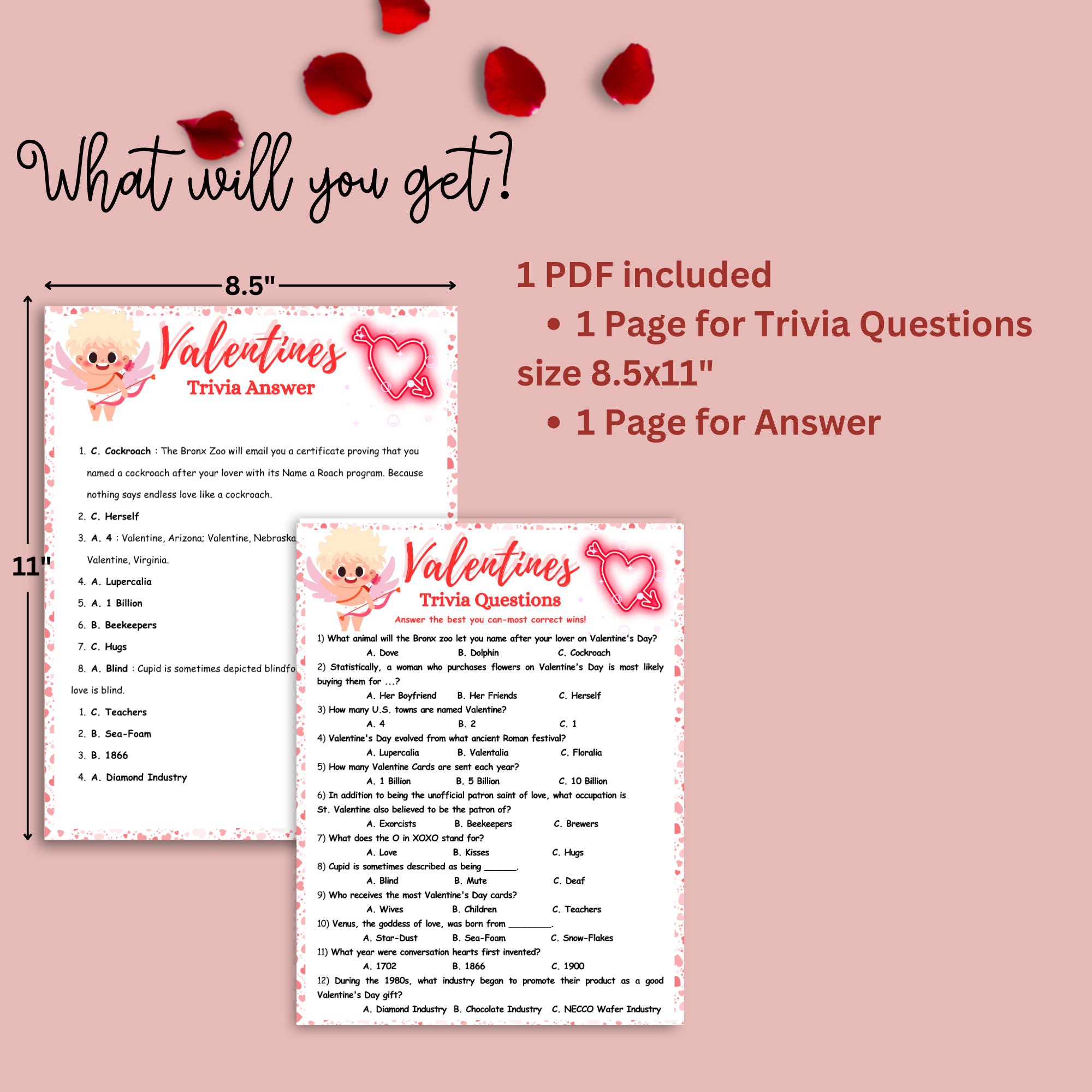 Valentines Trivia Game, Valentine Trivia Question & Answer, Adults ...