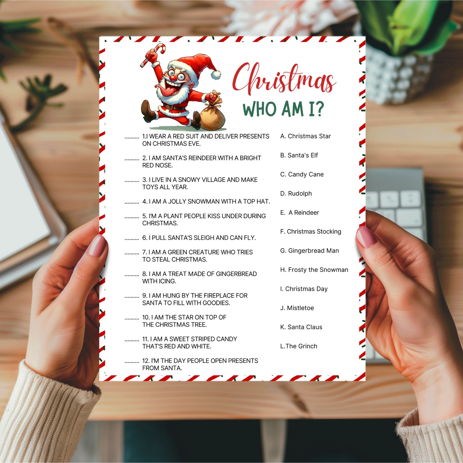 Christmas Who Am I Game, Fun Christmas Games Groups, Work Christmas ...