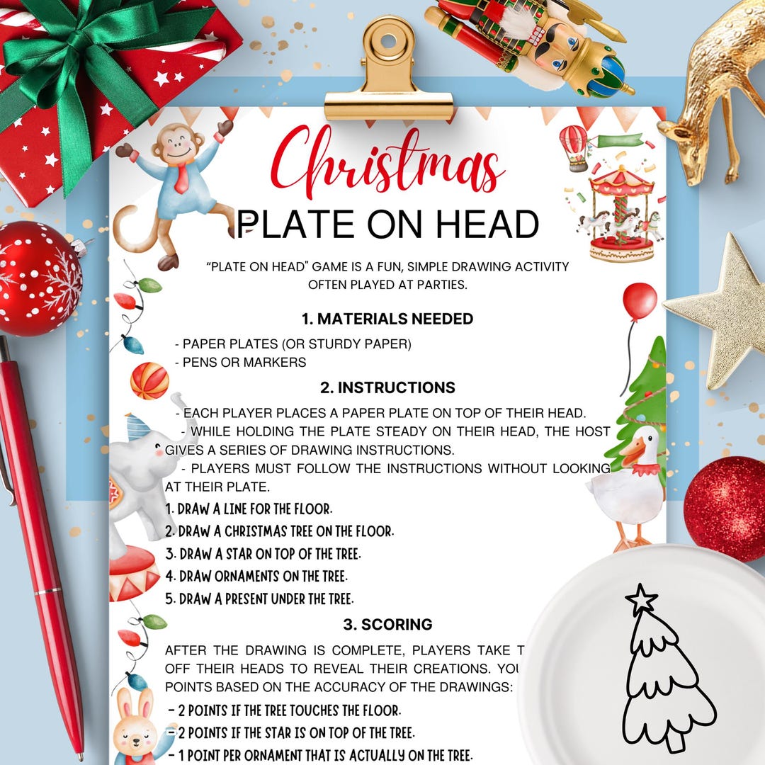Christmas Plate on Head Game, Fun Christmas Games Groups, Adults ...