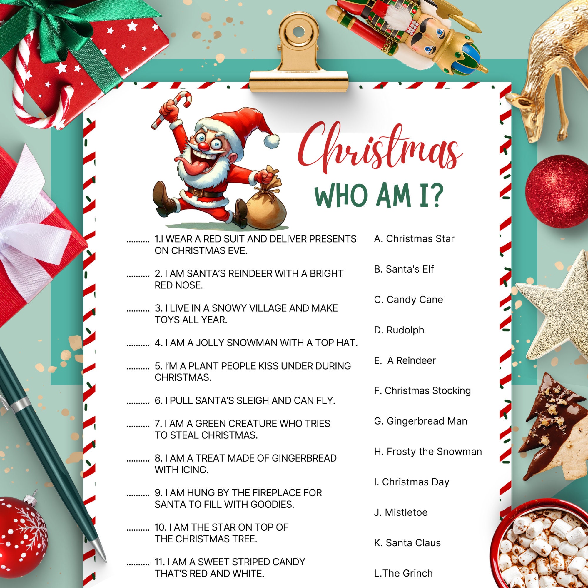Christmas Who Am I Game, Fun Christmas Games Groups, Work Christmas ...