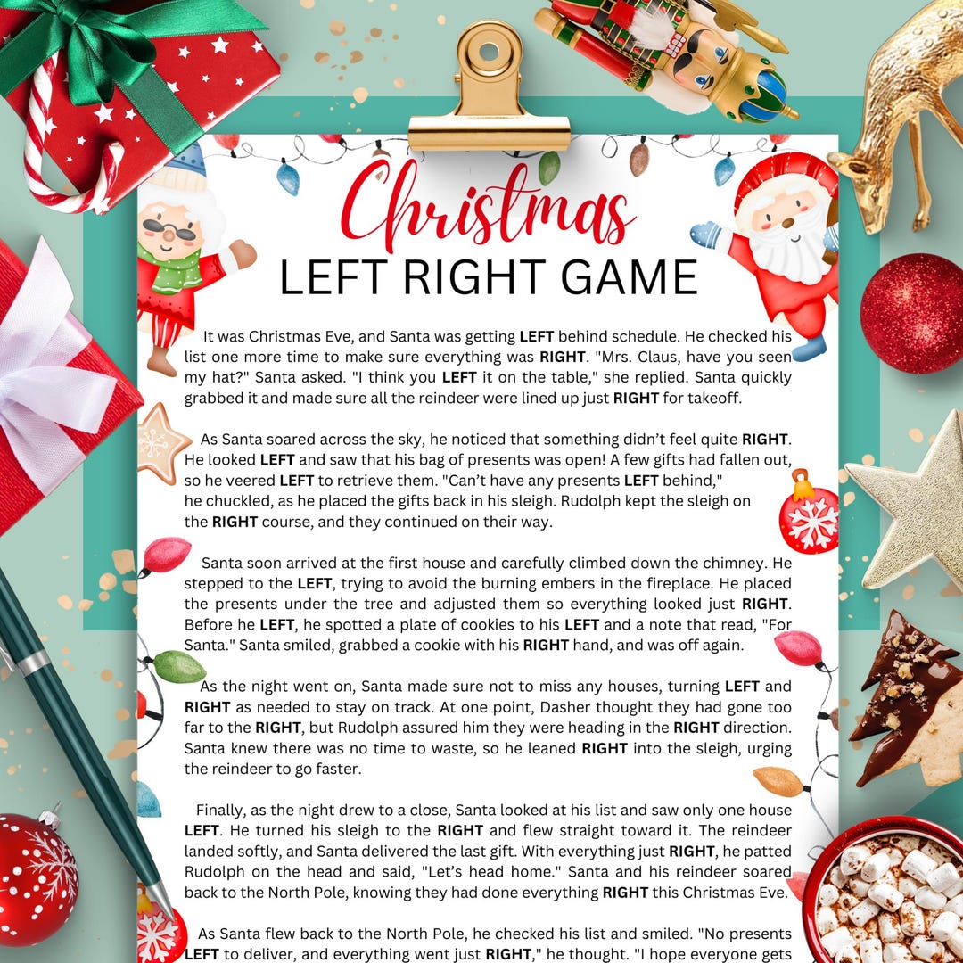 Left Right Christmas Game 2025, Christmas Gift Exchange Game, Christmas ...