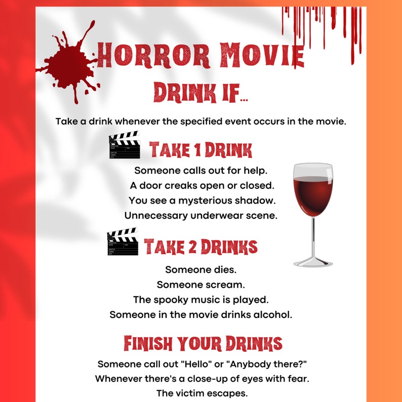Halloween Drinking Game, Halloween Drink If, Adults Halloween Party ...