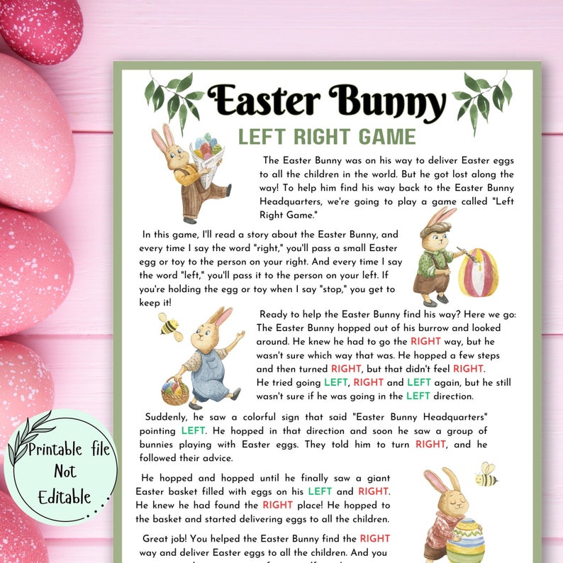 Easter Left Right Games, Easter Egg Exchange Game, Pass the Gift Game ...