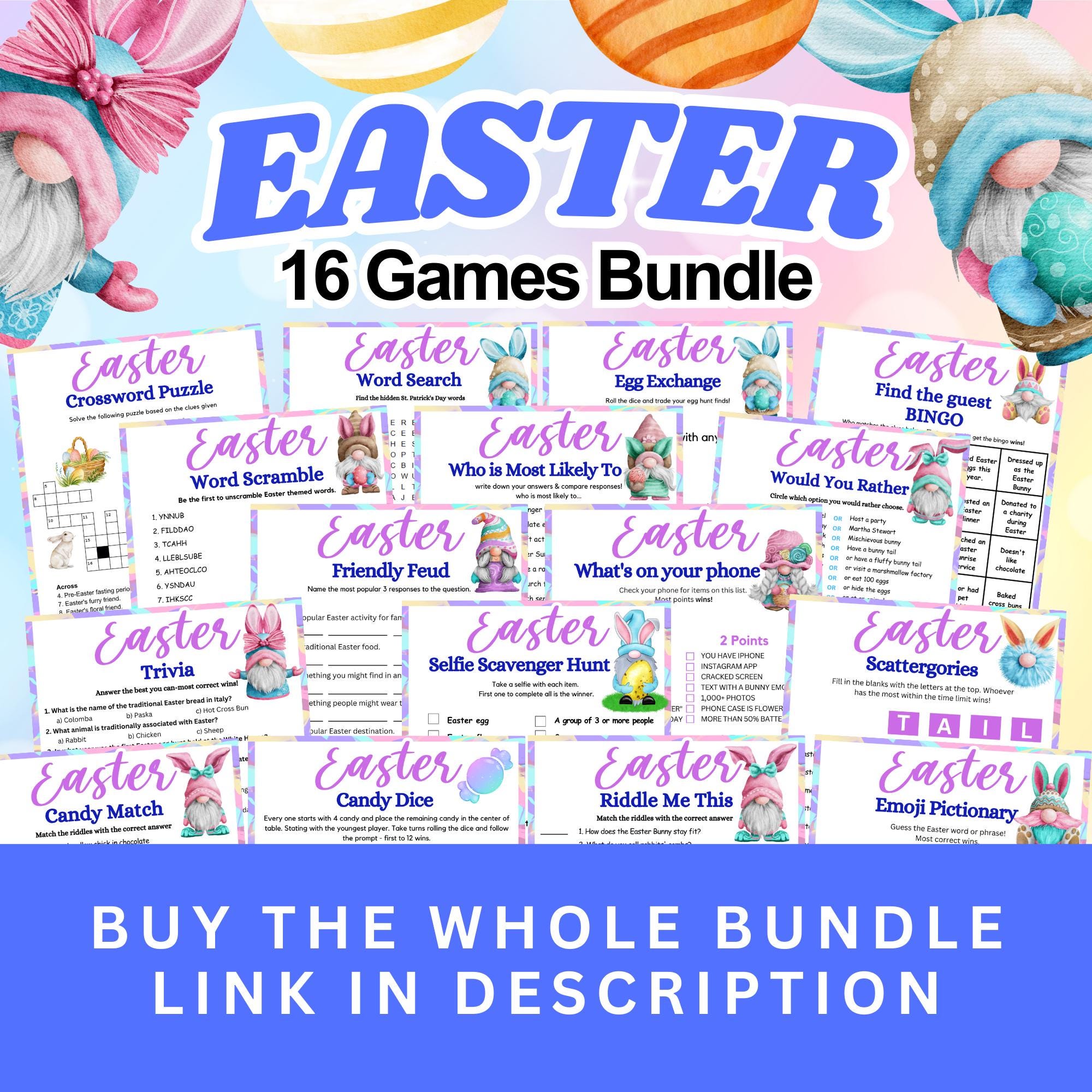Easter Find the Guest Bingo, Printable Easter Games for Adults, Seniors ...