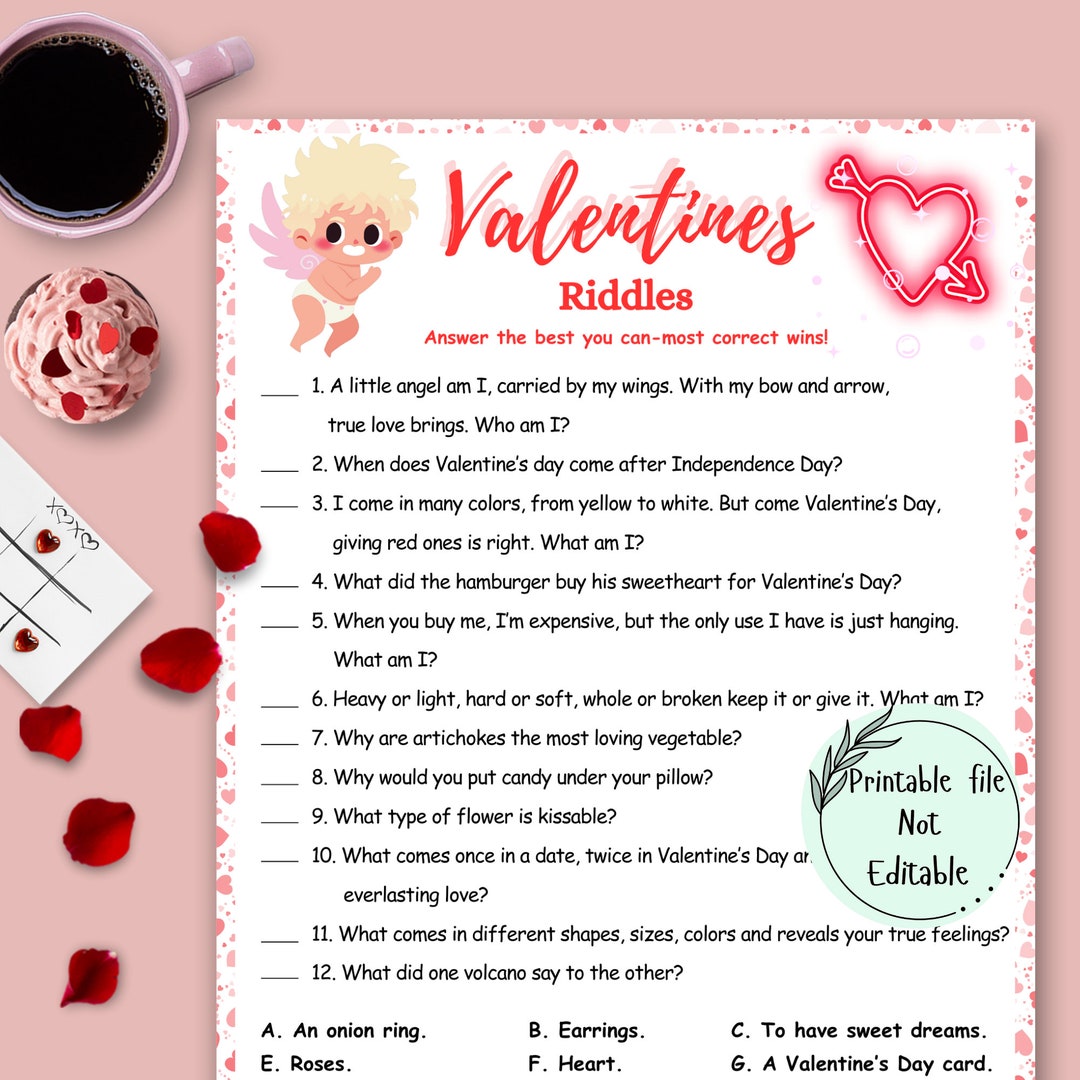 Valentines Day Riddle Game, Valentine Riddles With Answer, Valentines ...