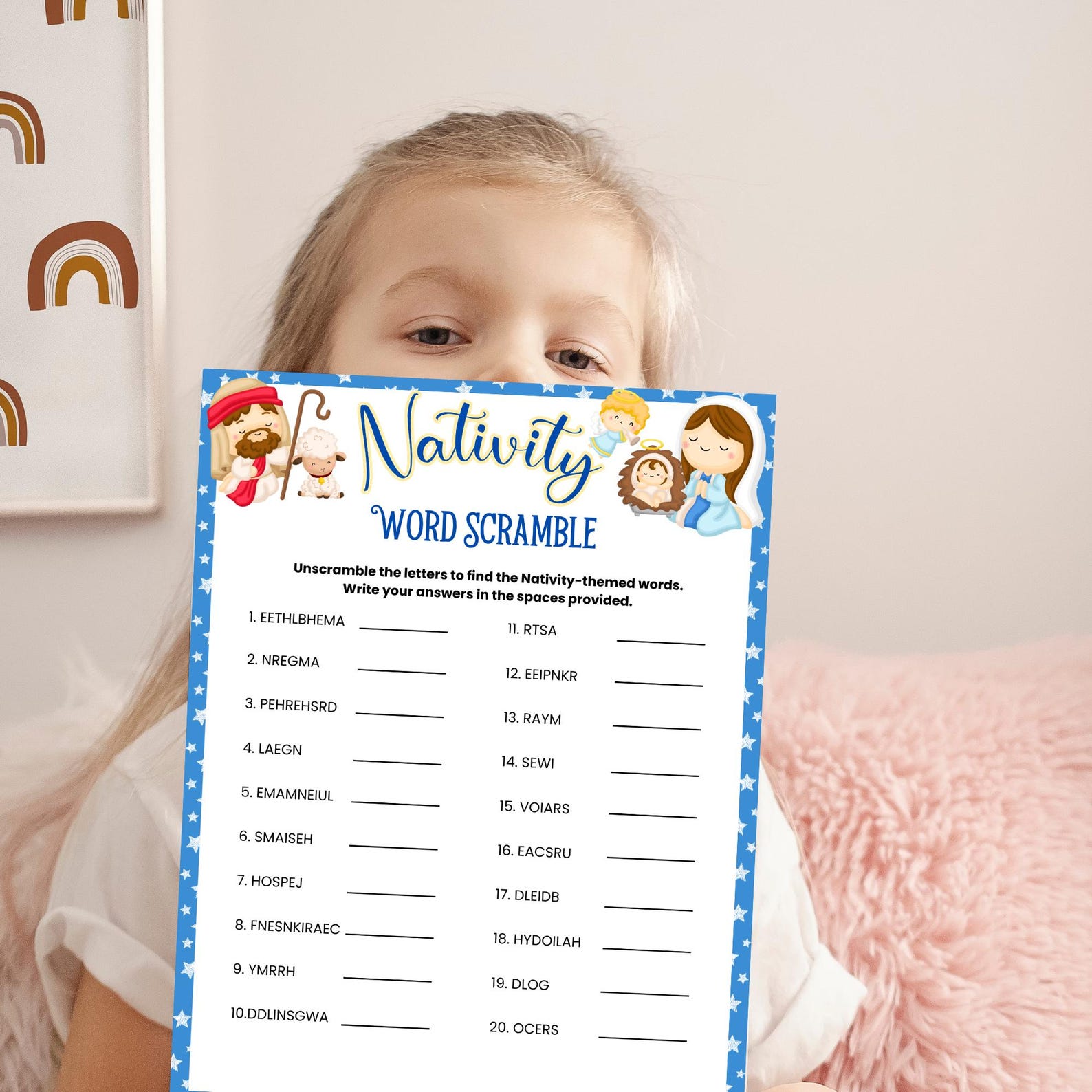 Christmas Trivia Games, Nativity Word Scramble Game, Christmas Games ...