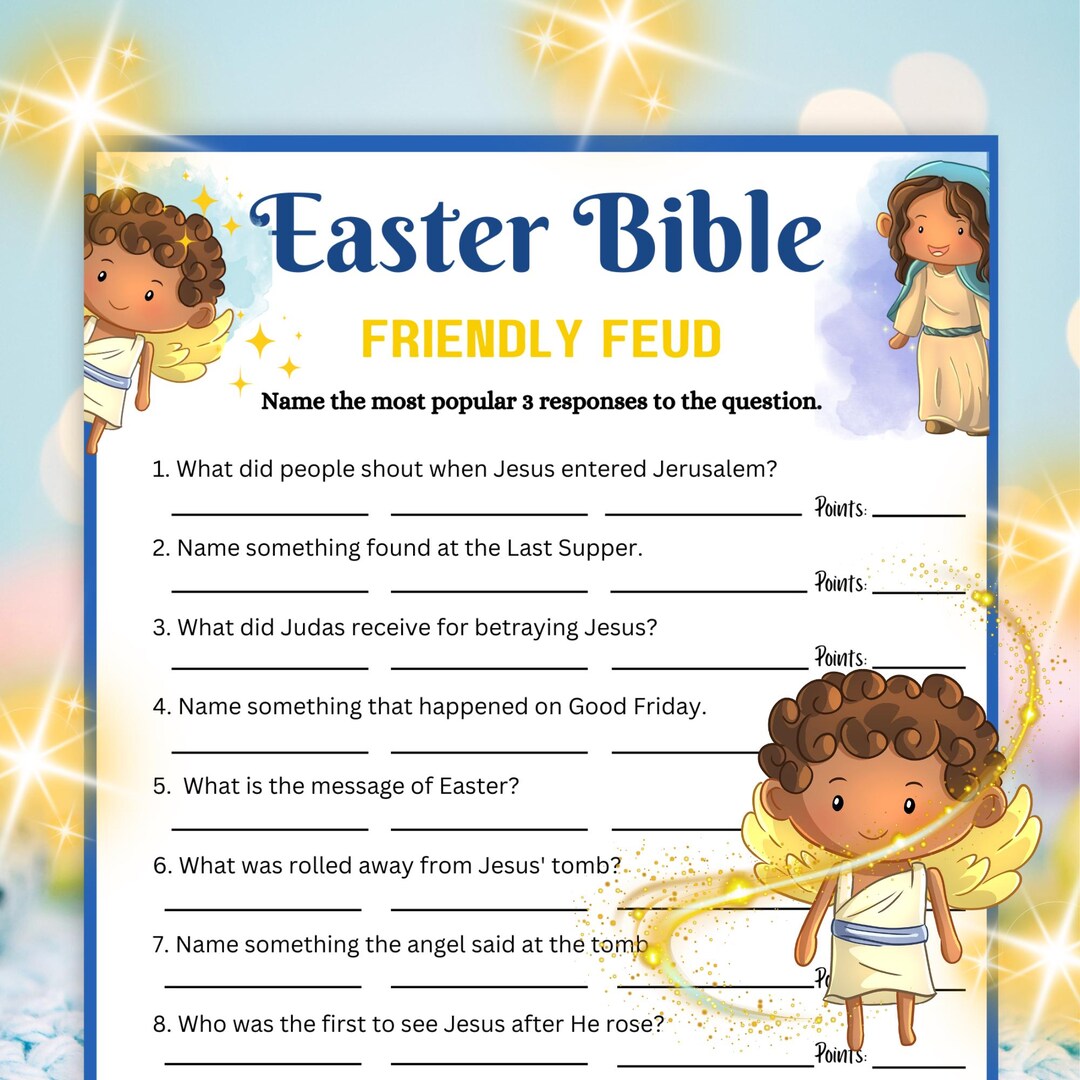 Easter Friendly Feud Game, Printable Easter Games Church, Easter ...