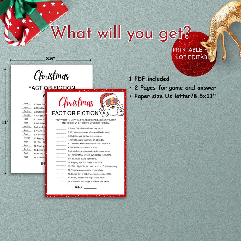 Christmas Trivia Games, Fact or Fiction Game, Trivia Questions ...