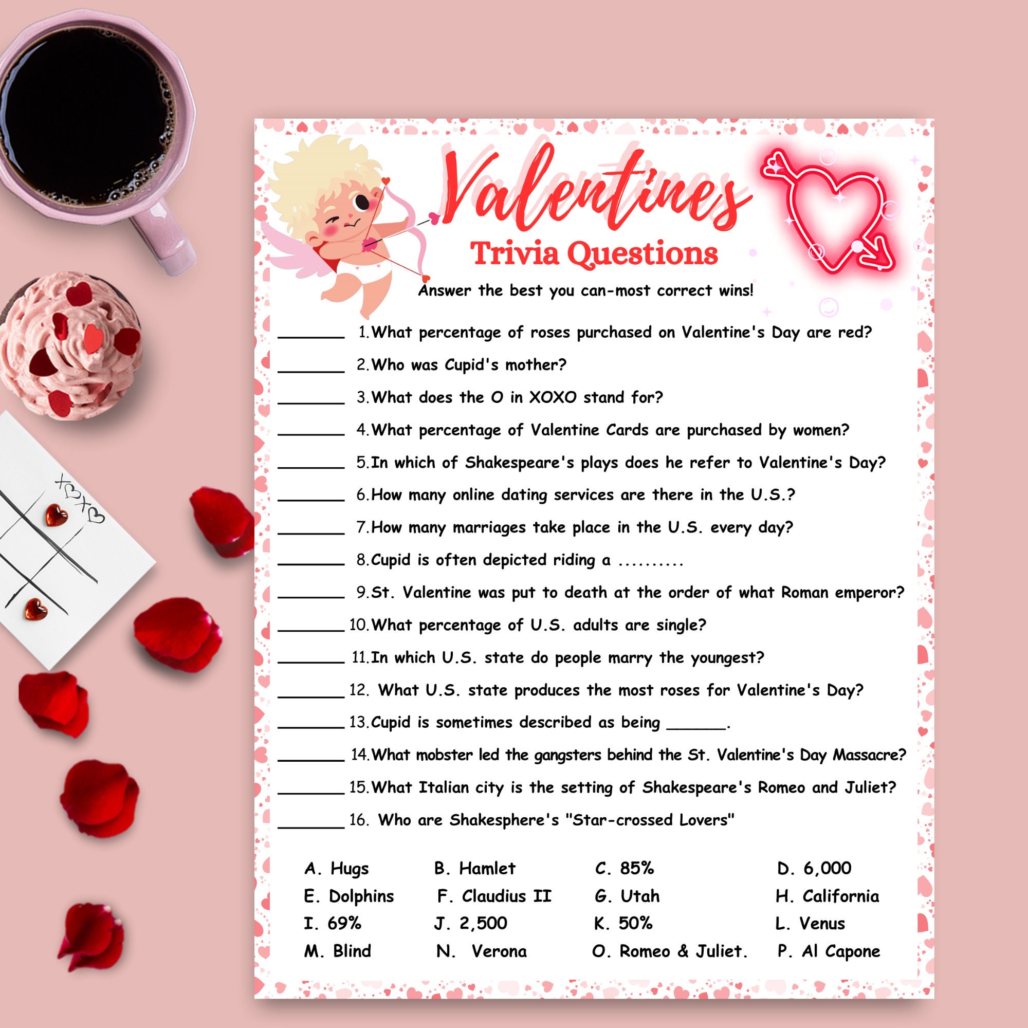 Valentines Trivia Game, Trivia Questions With Answer, Tween Valentines ...