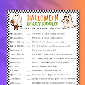 Halloween Riddles Game, Adults Halloween Games Printable, Halloween ...