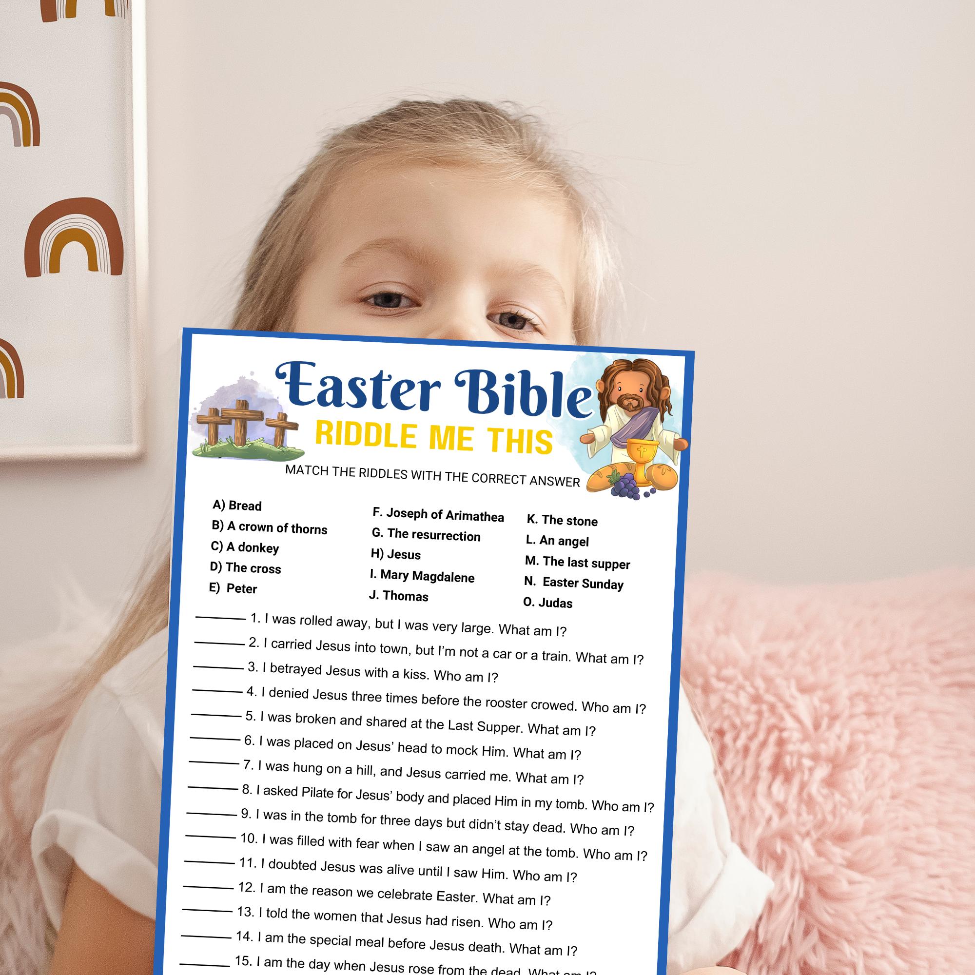 Easter Riddles Game, Printable Easter Games Church, Christian Game ...