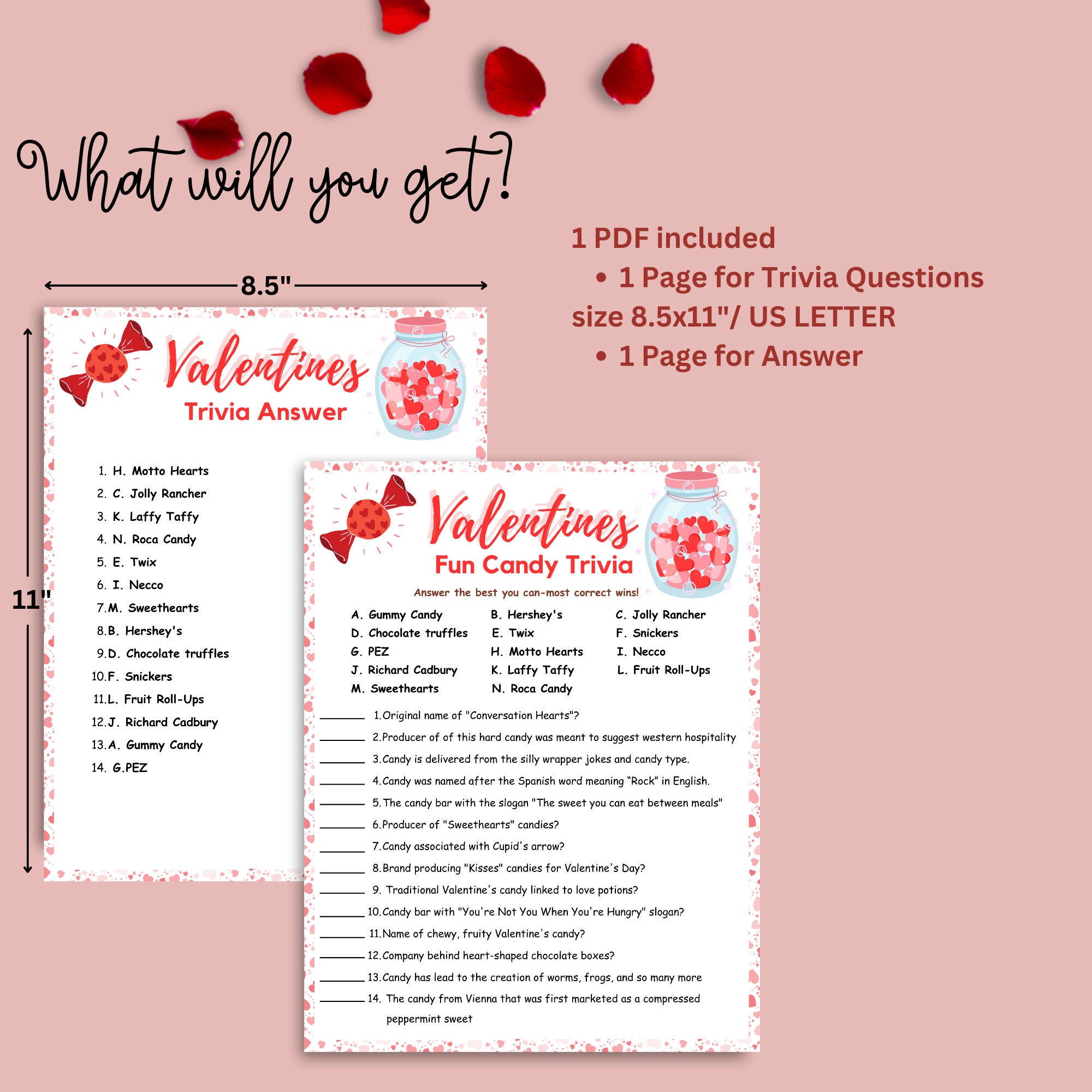 Valentines Candy Match Game, Valentine's Day Game Adults, Kids ...