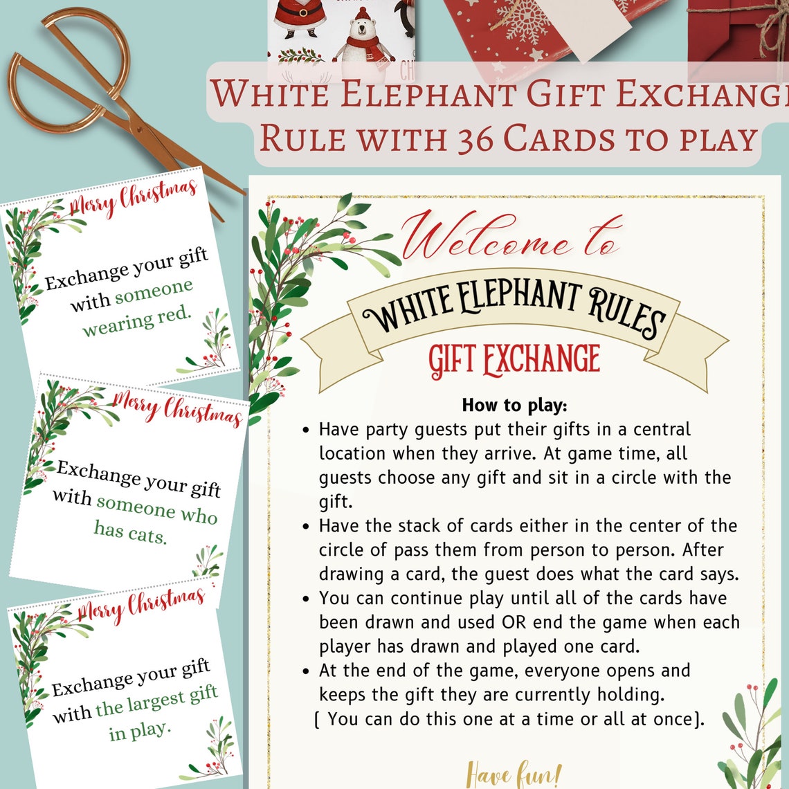 White Elephant Gift Game, Gift Exchange Game Rules, White Elephant Rule ...