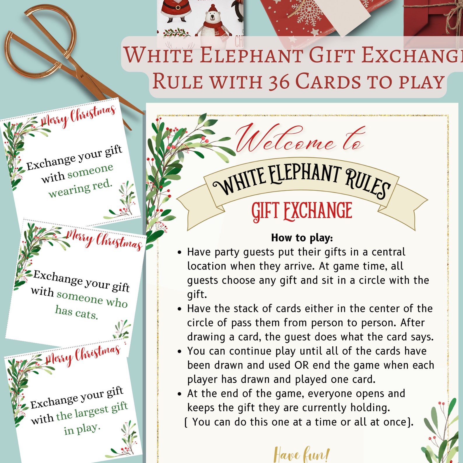 White Elephant Gift Game, Gift Exchange Game Rules, White Elephant Rule ...