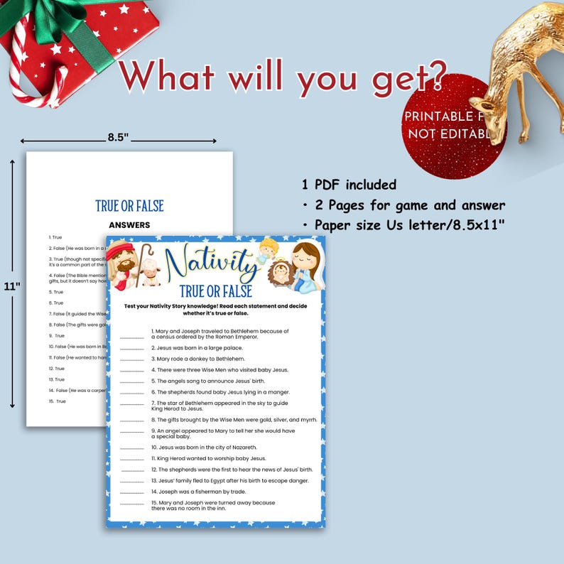 Christmas Trivia Games, Nativity True or False Games, Christmas Games ...